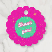 Thank You Pink Doll Birthday Party Favor Tags | Zazzle
