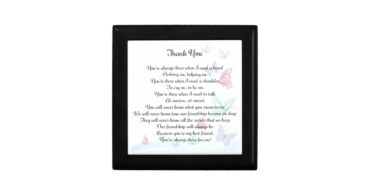 Thank You Poem Unique Gift Box | Zazzle