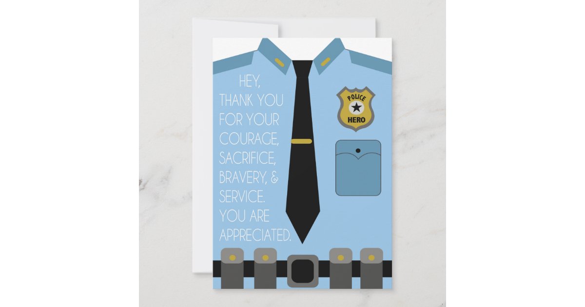 Thank You Police Officer Card | Zazzle
