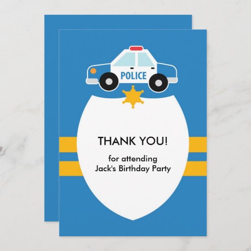 Thank You Police Theme Card | Zazzle