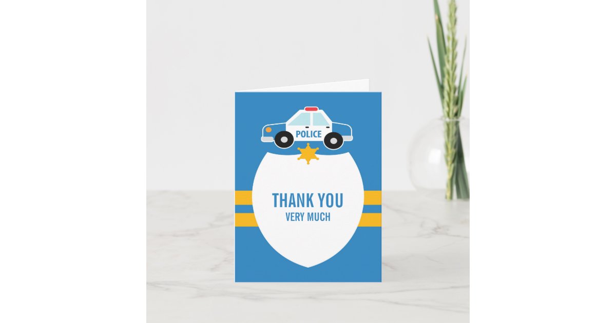 Thank You Police Theme Card | Zazzle