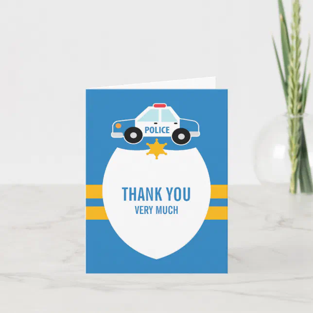Thank You Police Theme Card | Zazzle