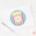 Thank You Popcorn Kids Birthday Party Stickers | Zazzle