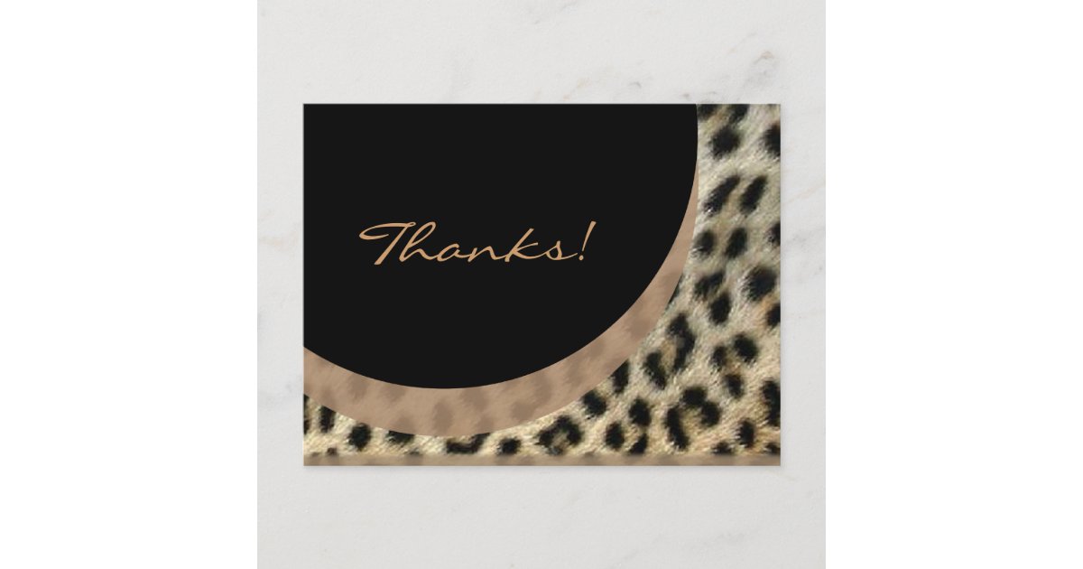 Thank You Post Cards Leopard Print | Zazzle