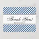 Thank you postcards | blue stripe pattern | Zazzle