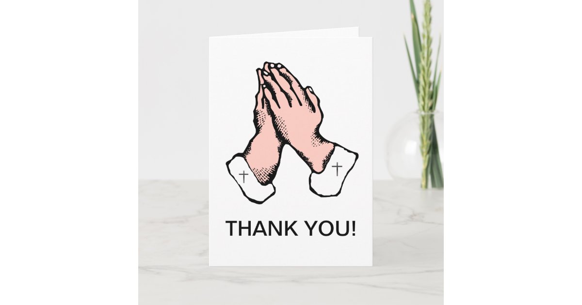 Thank You Praying Hands Church Card | Zazzle