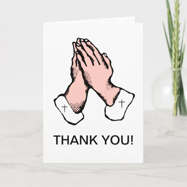 Thank You Praying Hands Church Card | Zazzle