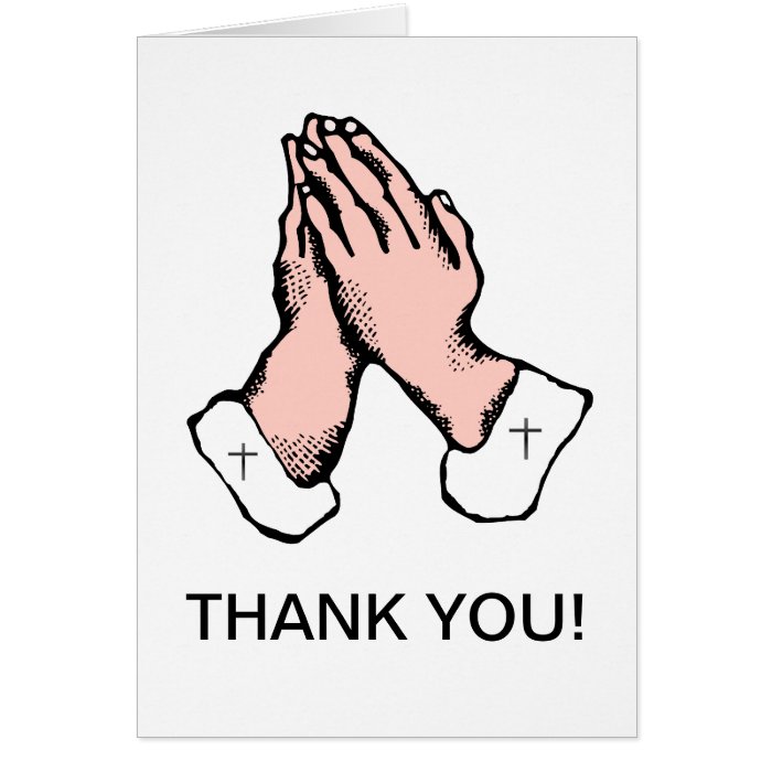 Thank You Praying Hands Church Card | Zazzle