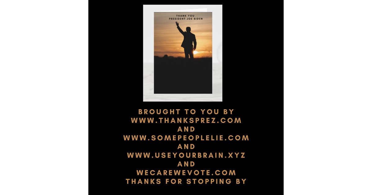 Thank you President Joe Biden Card | Zazzle