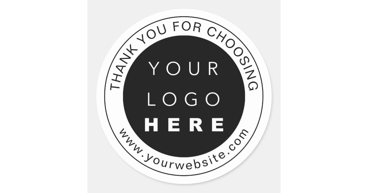Thank You Professional Logo Promotional WWW White Classic Round Sticker ...