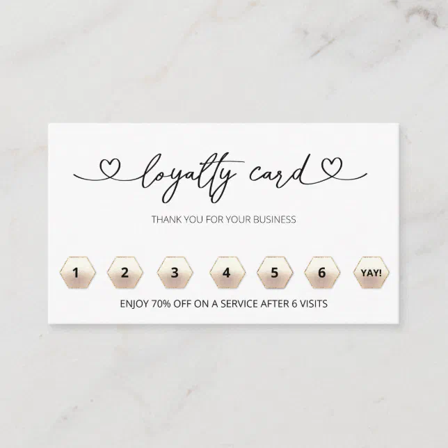 Thank You QR LOGO Rewards Hearts Loyalty Card | Zazzle