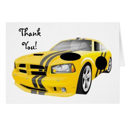 Thank You Race Car Card | Zazzle