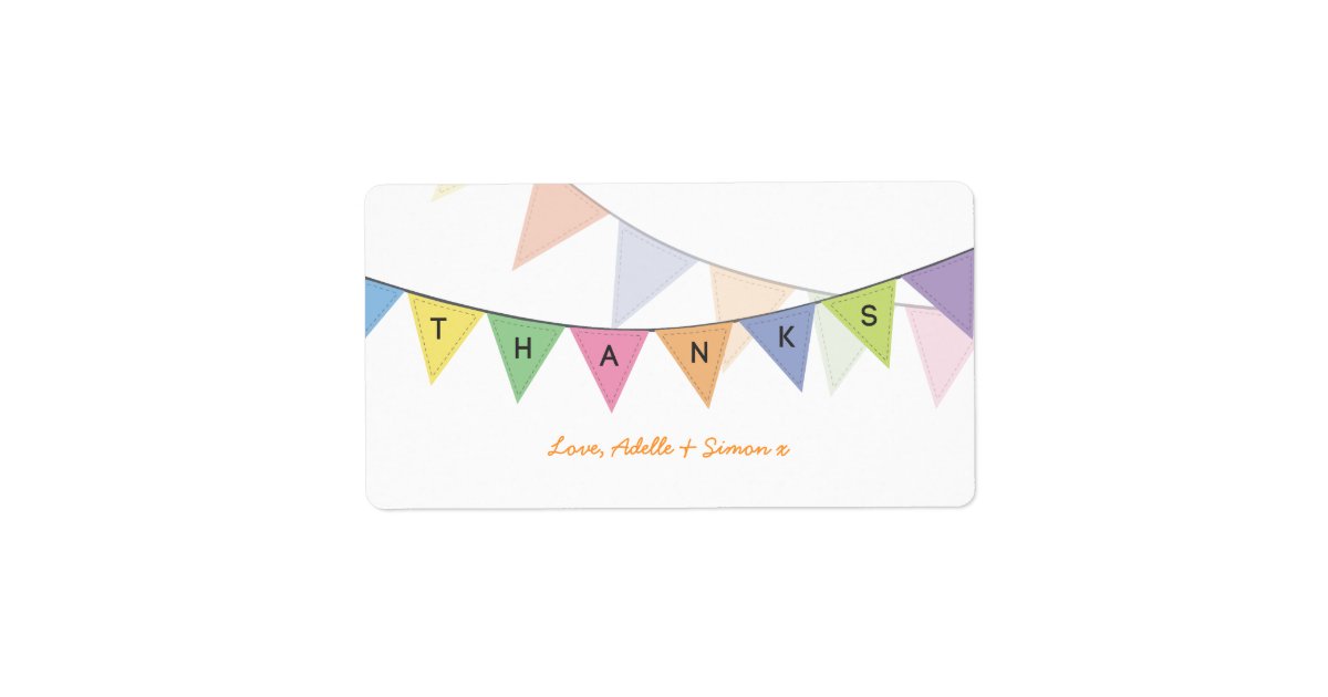 Thank You Rainbow Banner Sticker Label | Zazzle