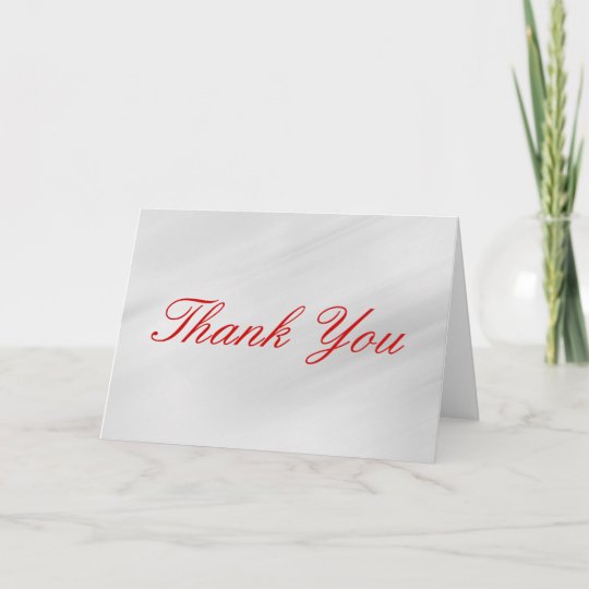Thank You Red Script Grey Pattern Greeting Card | Zazzle.com