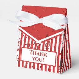Thank You - Red/White Simple Stripes Pattern Favor Boxes | Zazzle