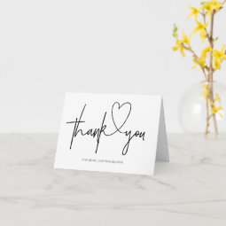 Thank You Ring Bearer Black and White Wedding Card | Zazzle