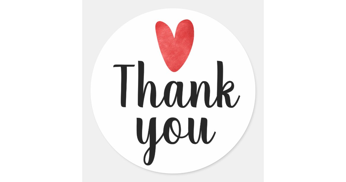 Thank you round business stickers | Zazzle