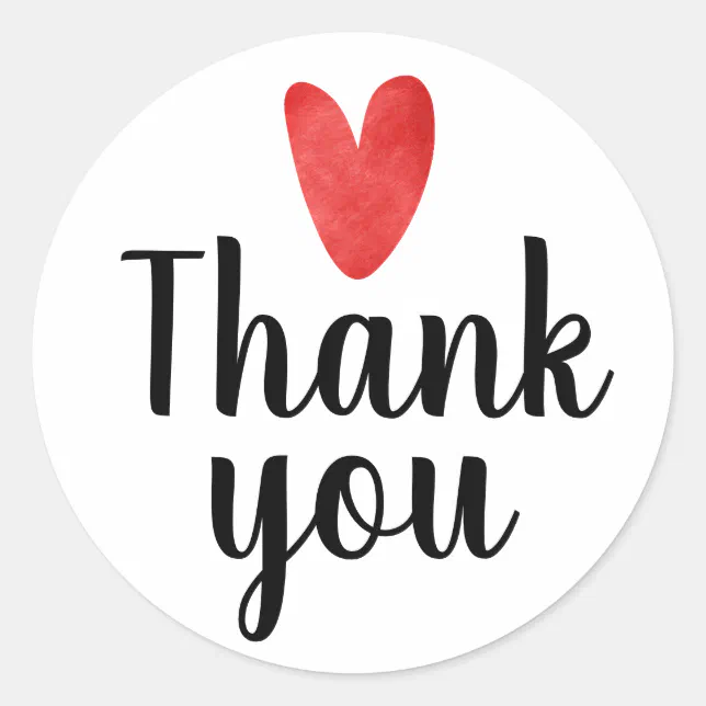 Thank you round business stickers | Zazzle