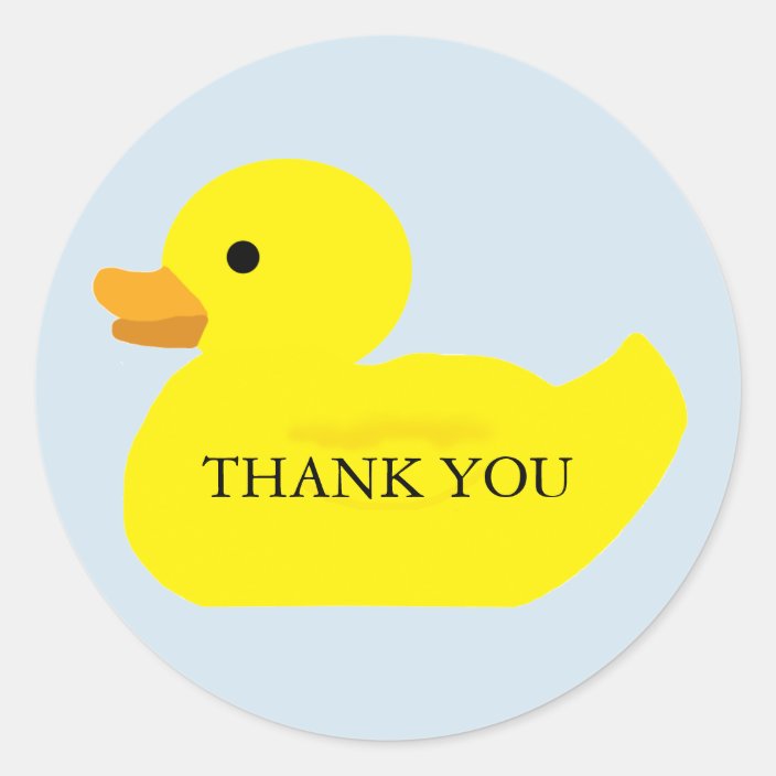 Thank You Rubber Duck Party Baby Shower Stickers | Zazzle.com