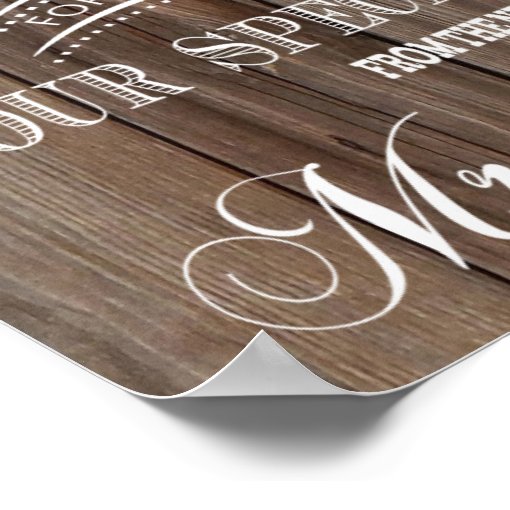 THANK YOU RUSTIC WEDDING POSTER PRINT | Zazzle