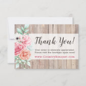 Thank You Rustic Wood Country Farmhouse Roses Card | Zazzle
