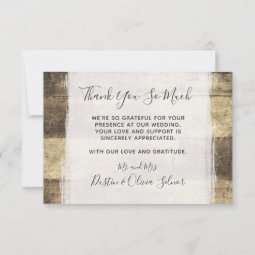 Thank You Rustic Wood Wedding Custom Photo | Zazzle