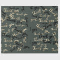 Thank You Sage Green Gold Caligraphy Favor Wrapping Paper | Zazzle
