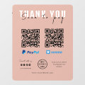 Thank you Scan to Pay Logo QR Code Payment Pink Window Cling | Zazzle