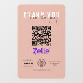 Thank you Scan to Pay Logo QR Code Zelle Pink Window Cling | Zazzle