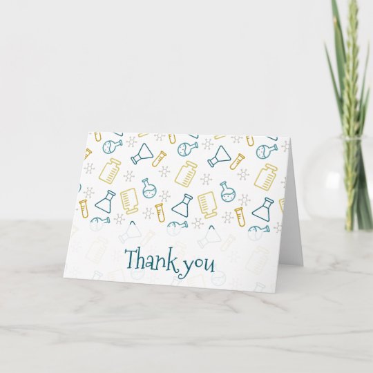 Thank you science card with laboratory items | Zazzle.com
