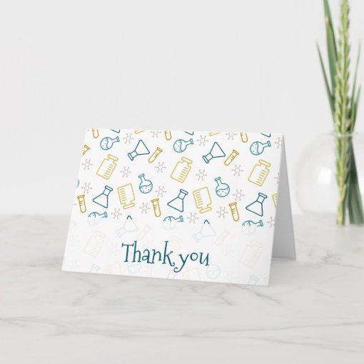 Thank you science card with laboratory items | Zazzle