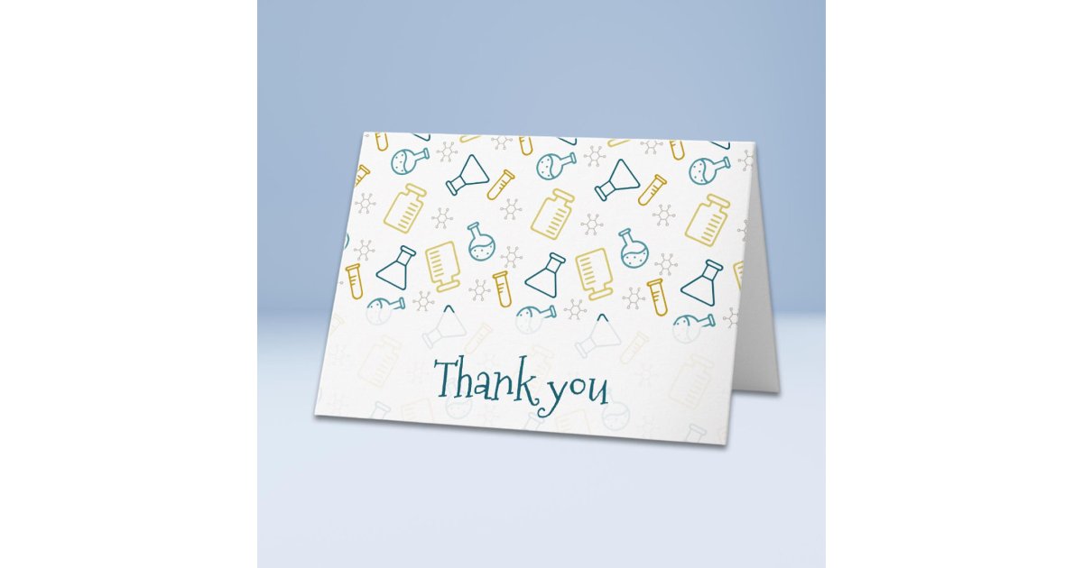Thank you science card with laboratory items | Zazzle