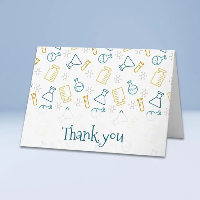 Thank you science card with laboratory items | Zazzle