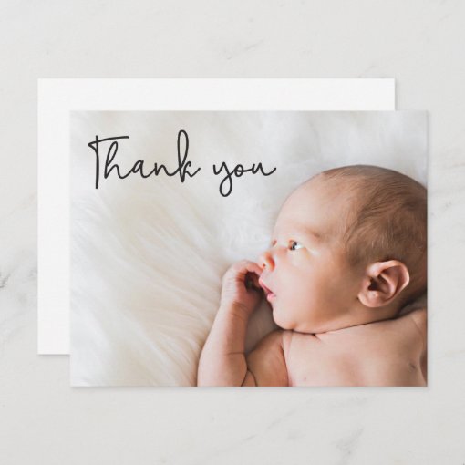 Thank You Script and Baby Birth Announcement | Zazzle
