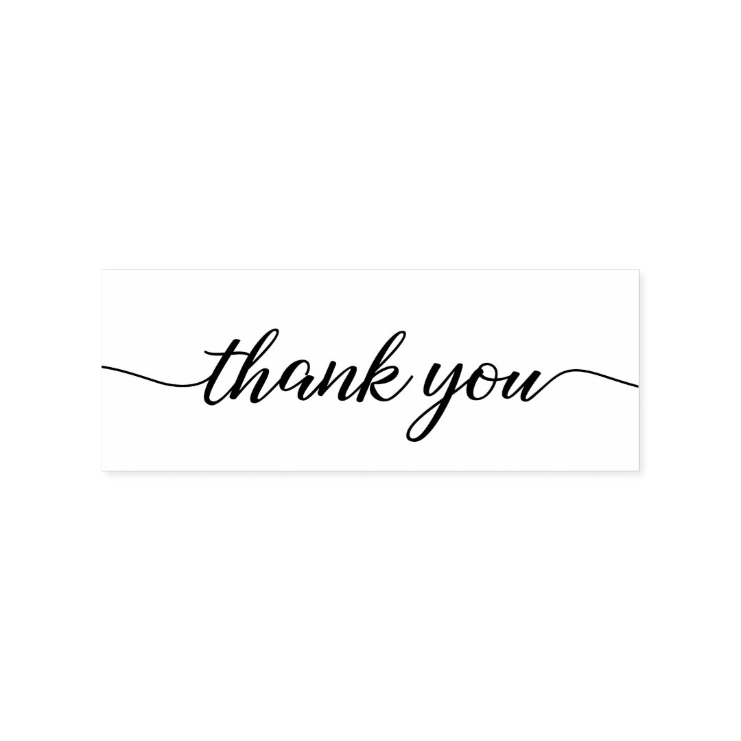 Thank you script, modern and elegant rubber stamp | Zazzle