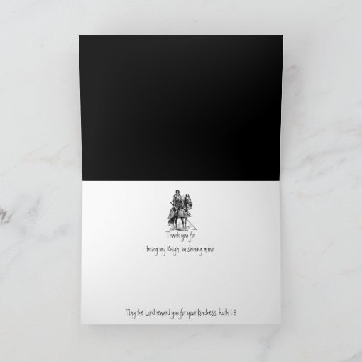 Thank You, Scripture & Knight in Shining Armor Thank You Card | Zazzle