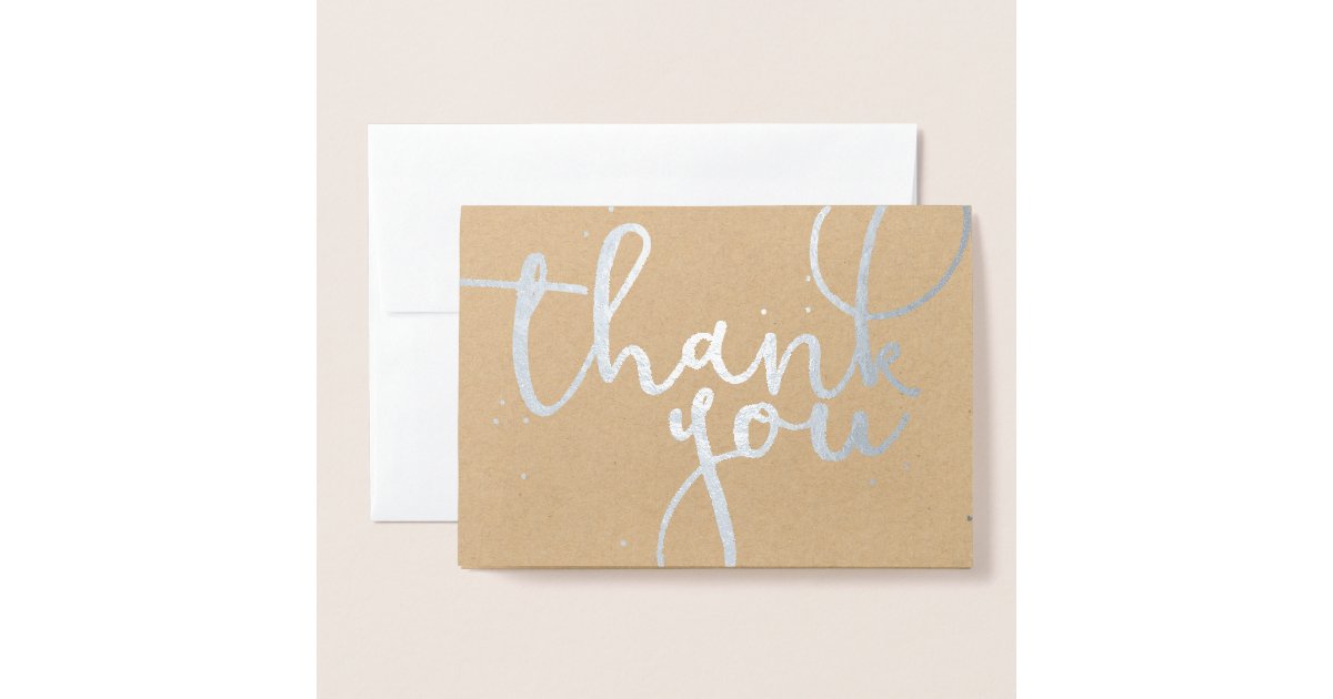 Thank You Silver Foil Card | Zazzle