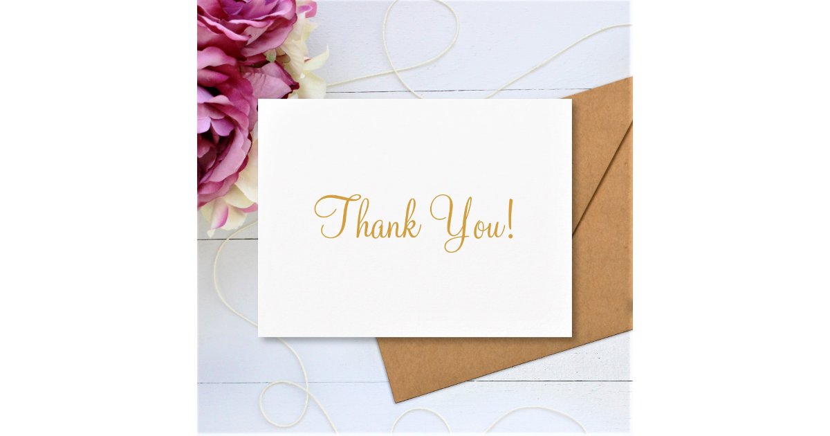 Thank You Simple Minimalist Elegant Text Postcard | Zazzle
