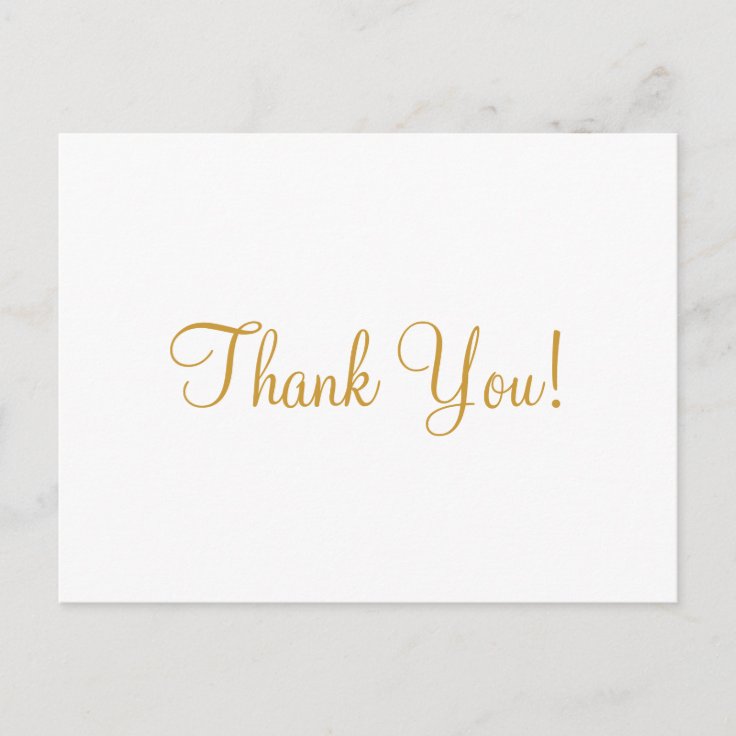 Thank You Simple Minimalist Elegant Text Postcard | Zazzle