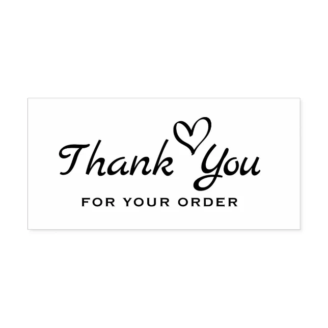 thank you simple script business rubber stamp | Zazzle