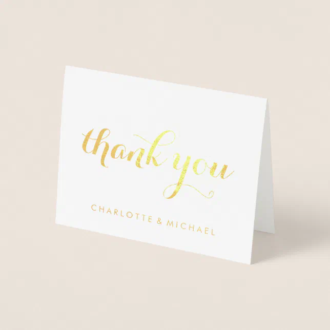 Thank You | Simply Gold Foil Card | Zazzle