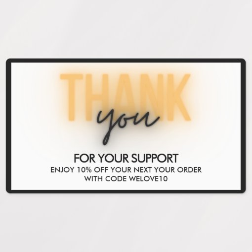 Thank You Small Business Discount Code Labels | Zazzle