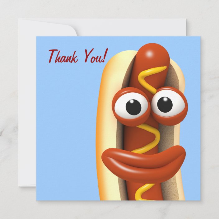 Thank You! Smiling Hot Dog - Thankyou Thank You Card | Zazzle.com