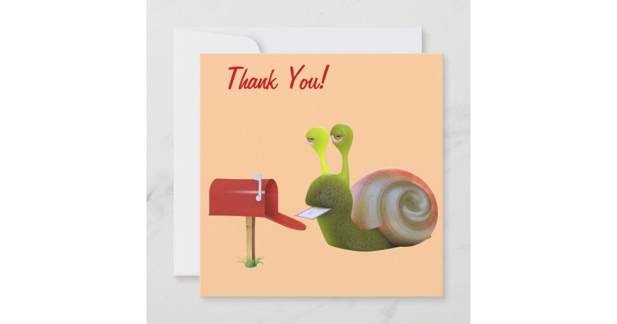 Thank You! Snail Letter Thank You Card | Zazzle
