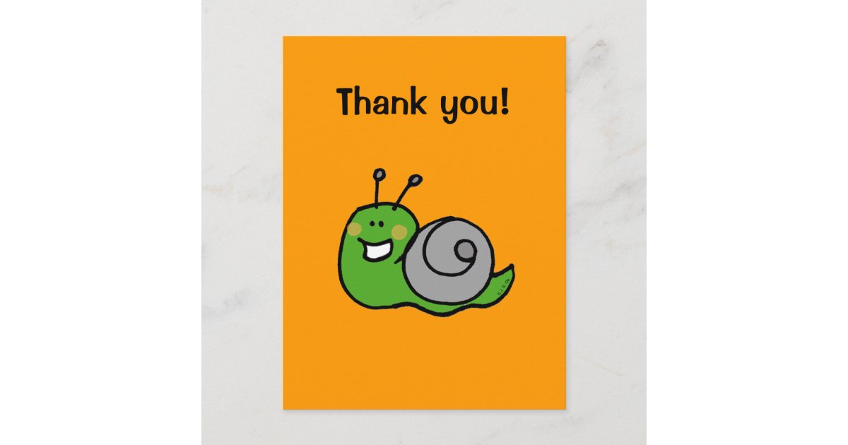 Thank you! (snail) postcard | Zazzle