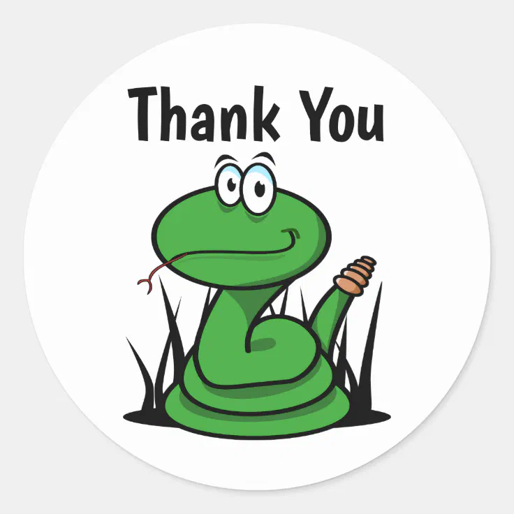 Thank You Snake Classic Classic Round Sticker | Zazzle
