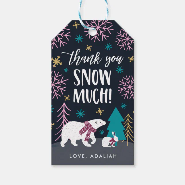 Thank You Snow Much Gift Tags | Zazzle