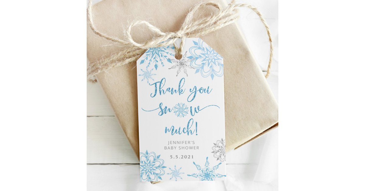Thank you snow much gift tags | Zazzle