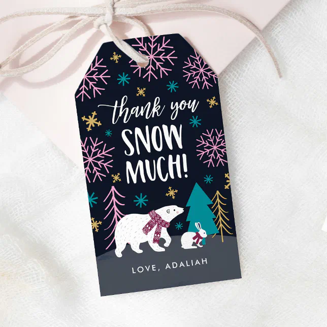 Thank You Snow Much Gift Tags | Zazzle