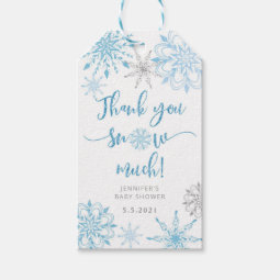 Thank you snow much gift tags | Zazzle